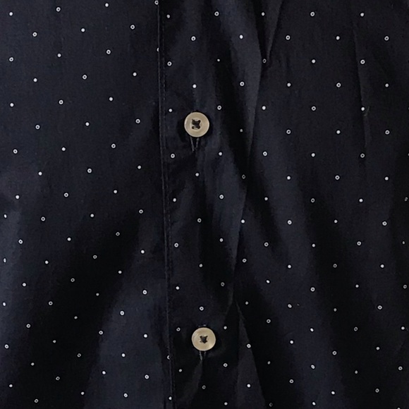 Mango | Shirts | Mango Dark Blue Shirt Wwhite Dots | Poshmark
